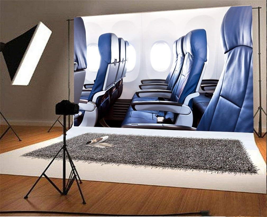 ABPHOTO 7x5ft Photography Backdrop Aircraft Cabin Soft Leather Chair ...