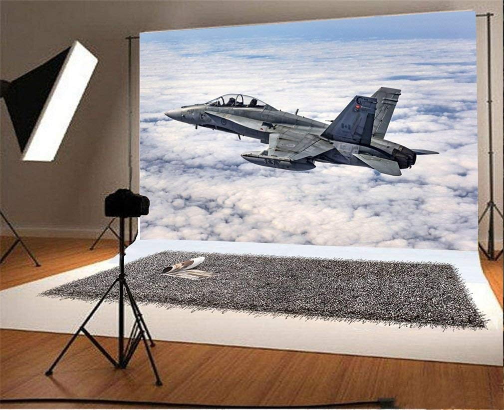 ABPHOTO 7x5ft Photography Backdrop Airplane Flying Blue Sky White Cloud ...