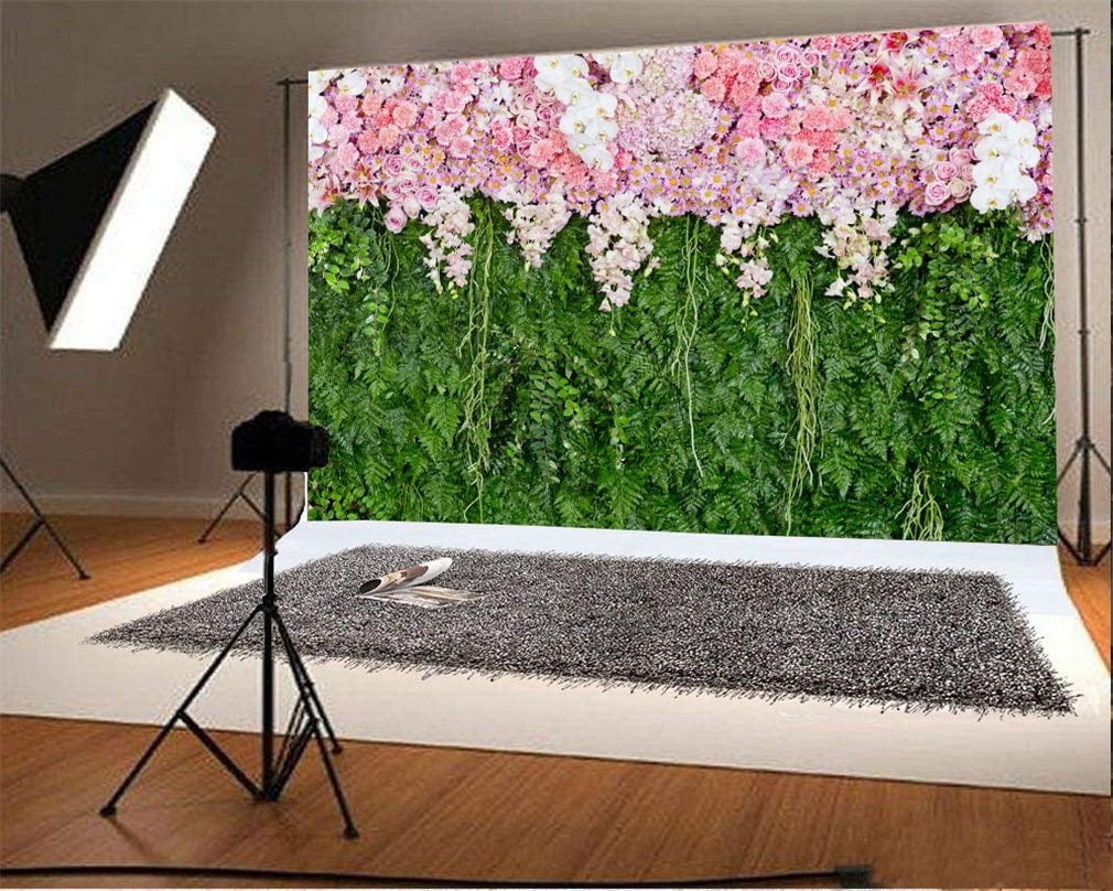 ABPHOTO 7x5ft Photography Backdrop Fancy Blooming Rose Flowers Green ...