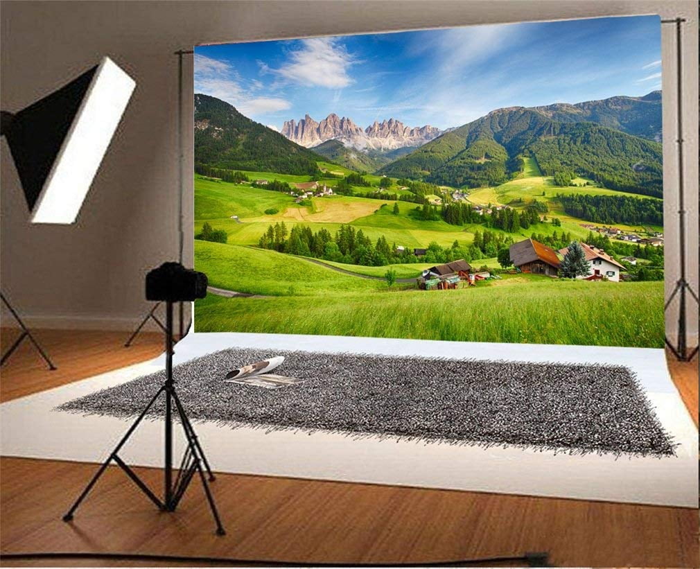 ABPHOTO 7x5ft Photography Backdrop Nature Landscape Mountain Grass ...
