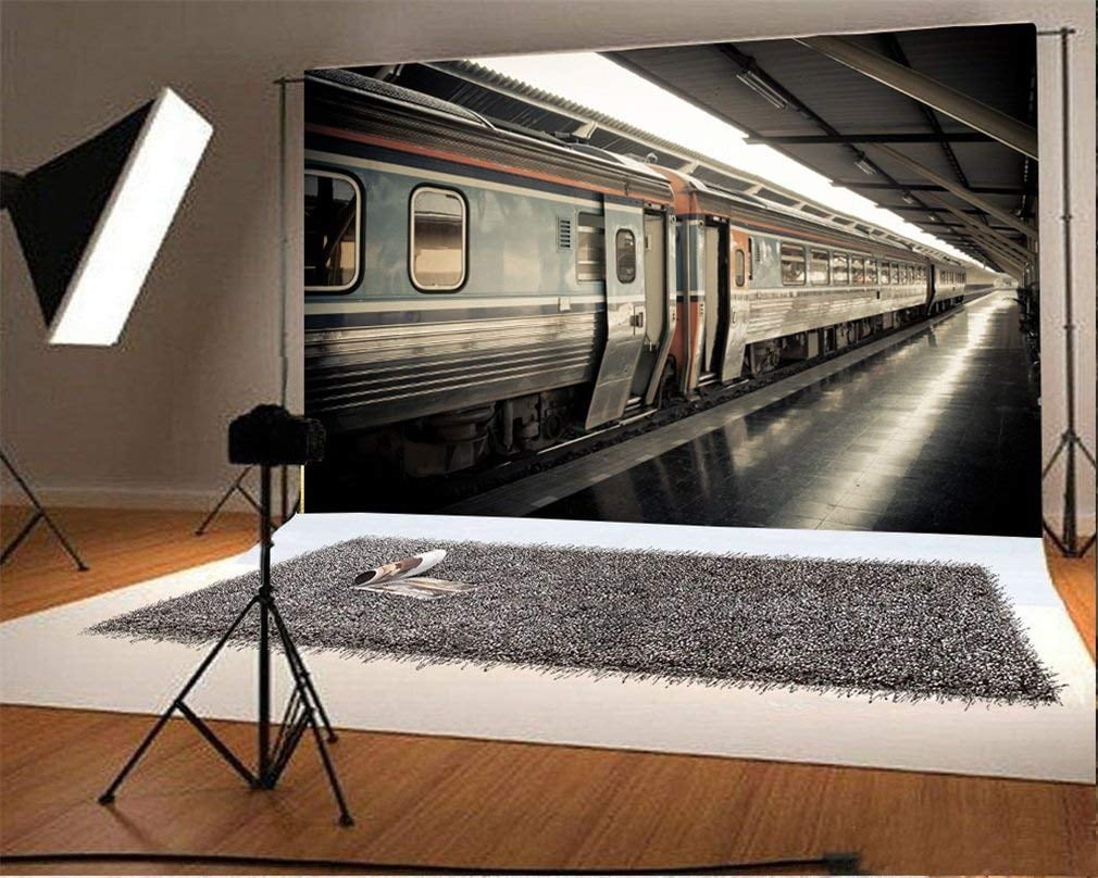 ABPHOTO 7x5ft Photography Backdrop Plat Locomotive Railroad Train ...