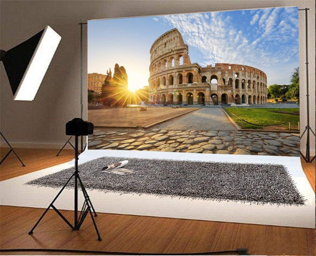 ABPHOTO 7x5ft Photography Backdrop Roman Colosseum Sunshine Blue Sky ...