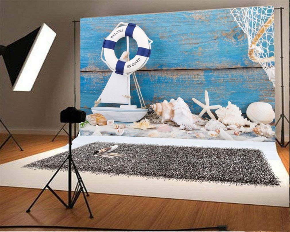 ABPHOTO 7x5ft Photography Backdrop Sailing Starfish Shell Sailboat Life ...