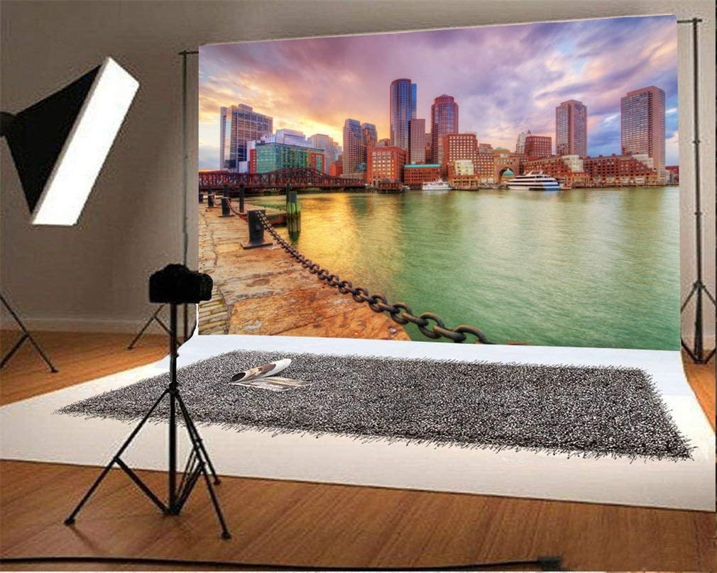 ABPHOTO 7x5ft Photography Backdrop Seaside Modern Building Luury Ship ...