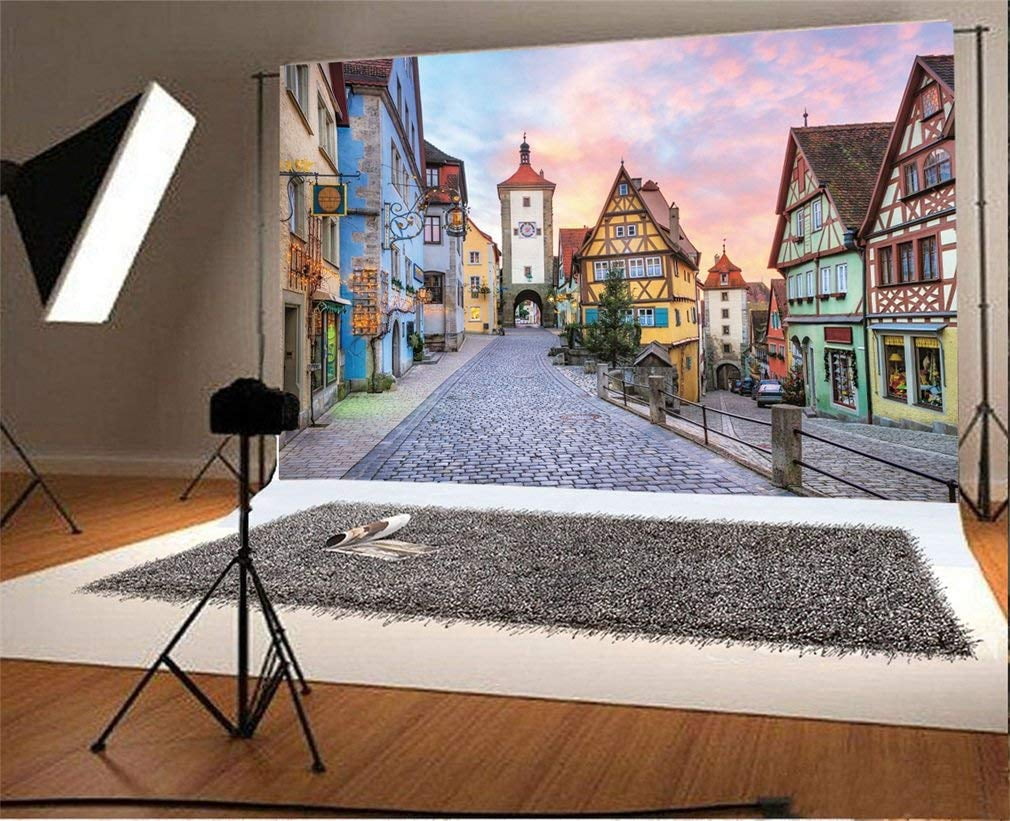 ABPHOTO 7x5ft Photography Backdrop The Medieval Town Rothenburg Ob Ser ...