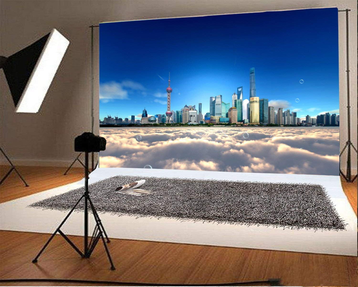 ABPHOTO 7x5ft Photography Backdrop The Shanghai Modern City of the ...