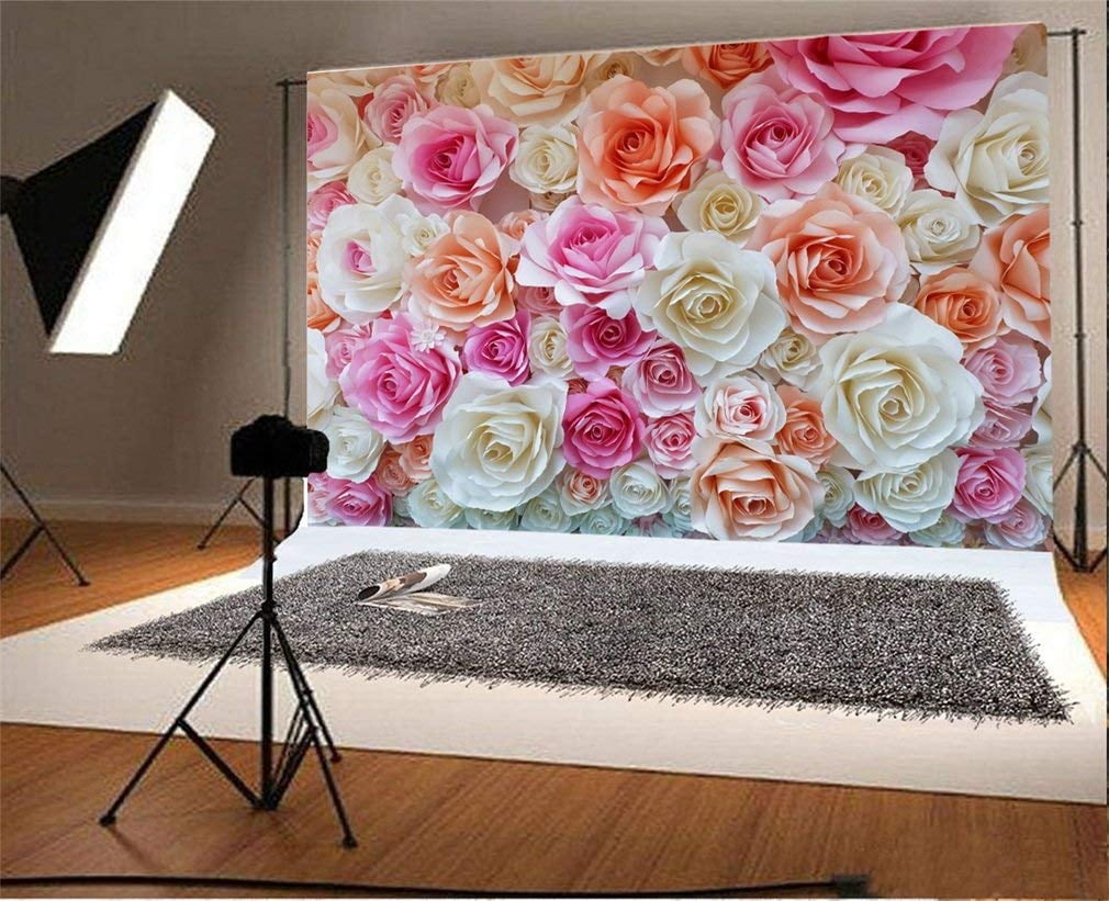 ABPHOTO 7x5ft Photography Backdrop atio Paper Flowers Blooming Rose ...