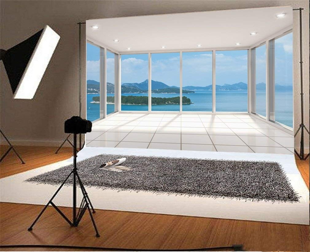 ABPHOTO 7x5t Photography Backdrop Empty Modern Lounge Area with Large ...