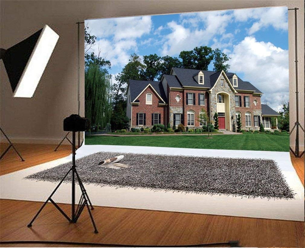 ABPHOTO 7x5t Photography Backdrop Glorious House Green Grass Field ...