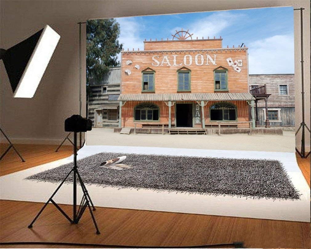 ABPHOTO 7x5t Photography Backdrop Saloon West Cowboy Ancient Wood Bar ...