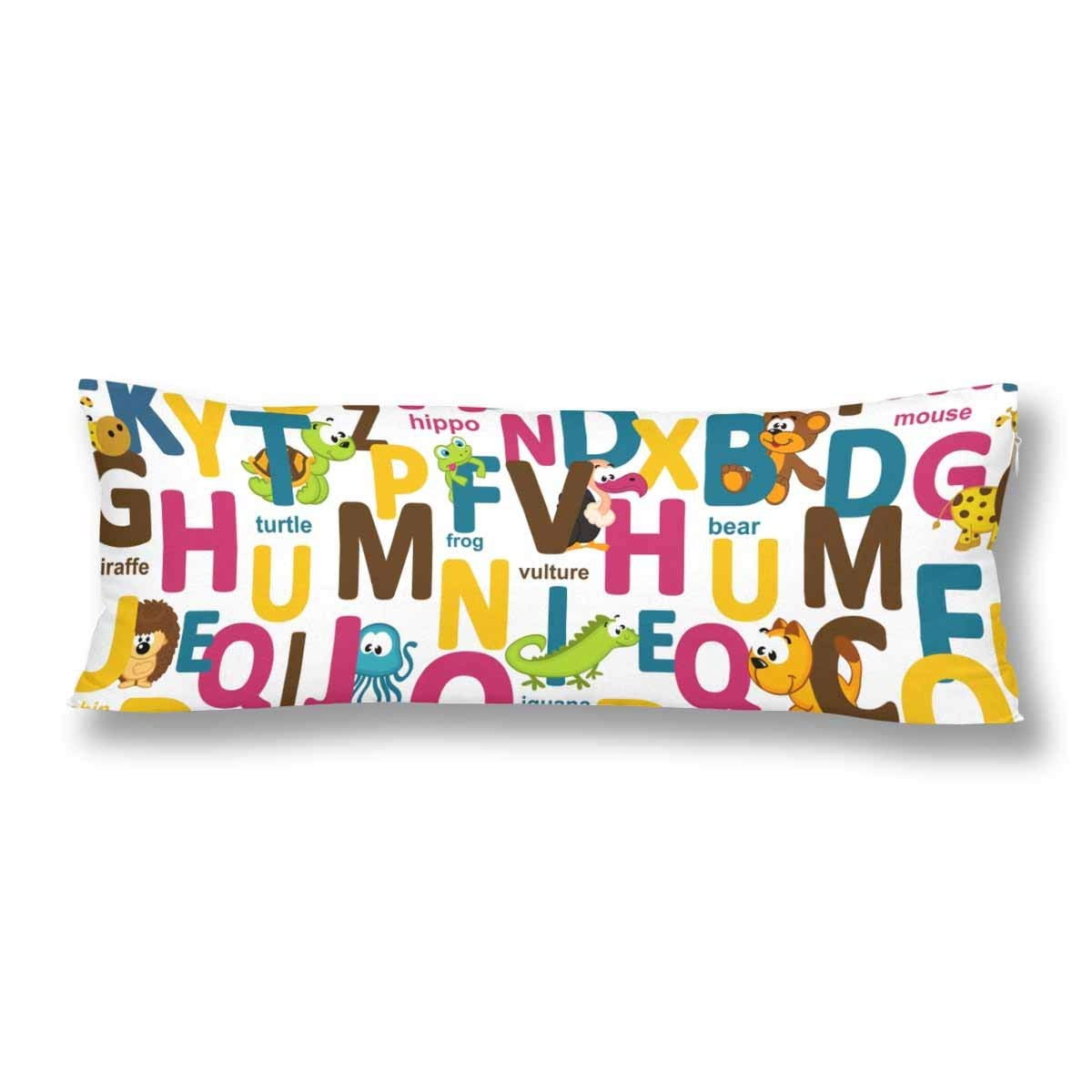 ABPHOTO Animals Alphabet Body Pillow Covers Pillowcase 20x60 inch ...