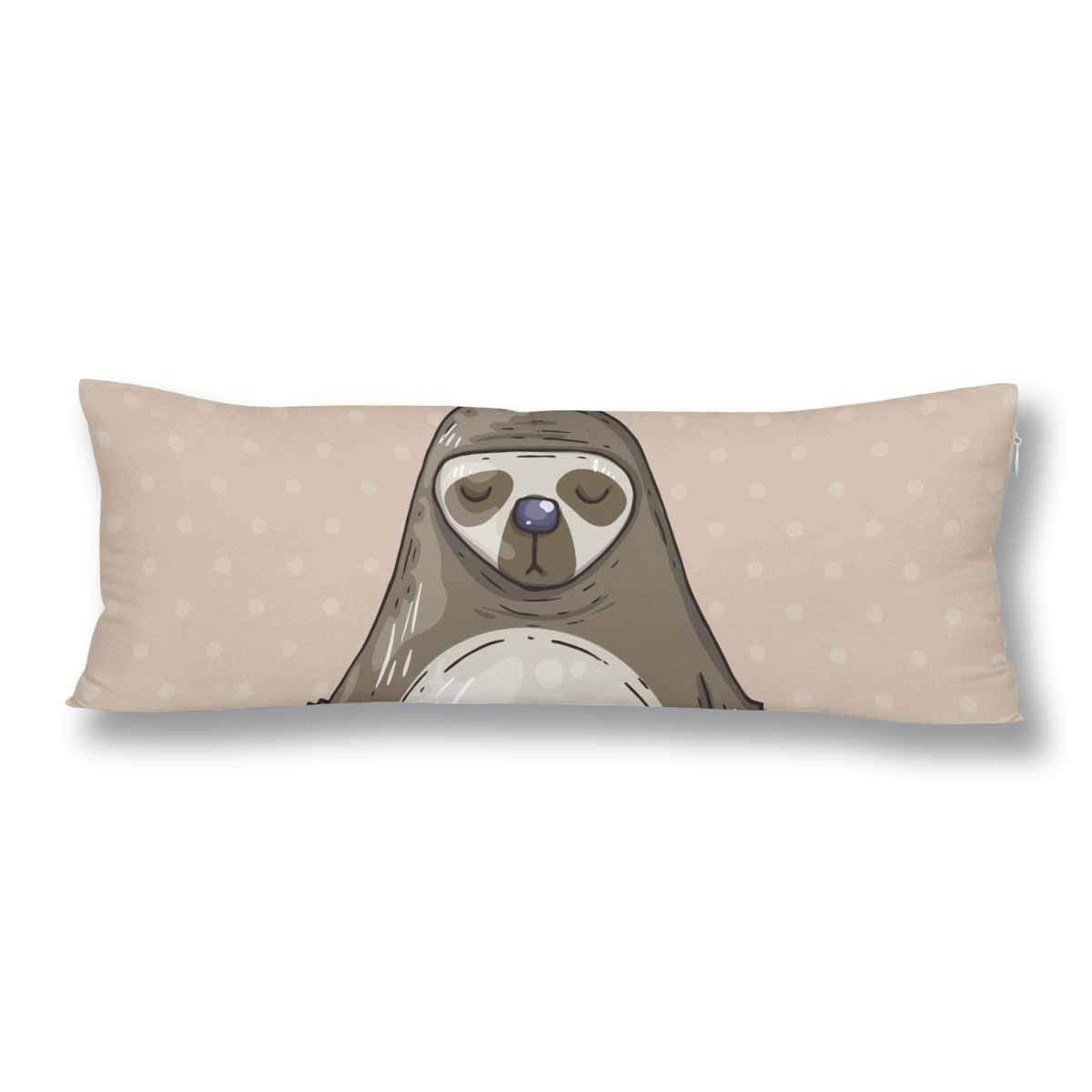 ABPHOTO Cartoon Sloth Body Pillow Covers Pillowcase Throw Pillows 20x60 ...