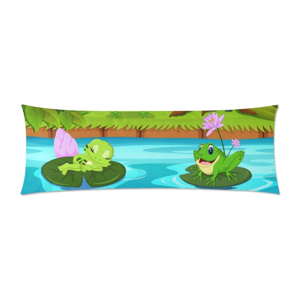 ABPHOTO Frog Swimming Body Pillow Covers Pillowcase Throw Pillows 20x60 ...