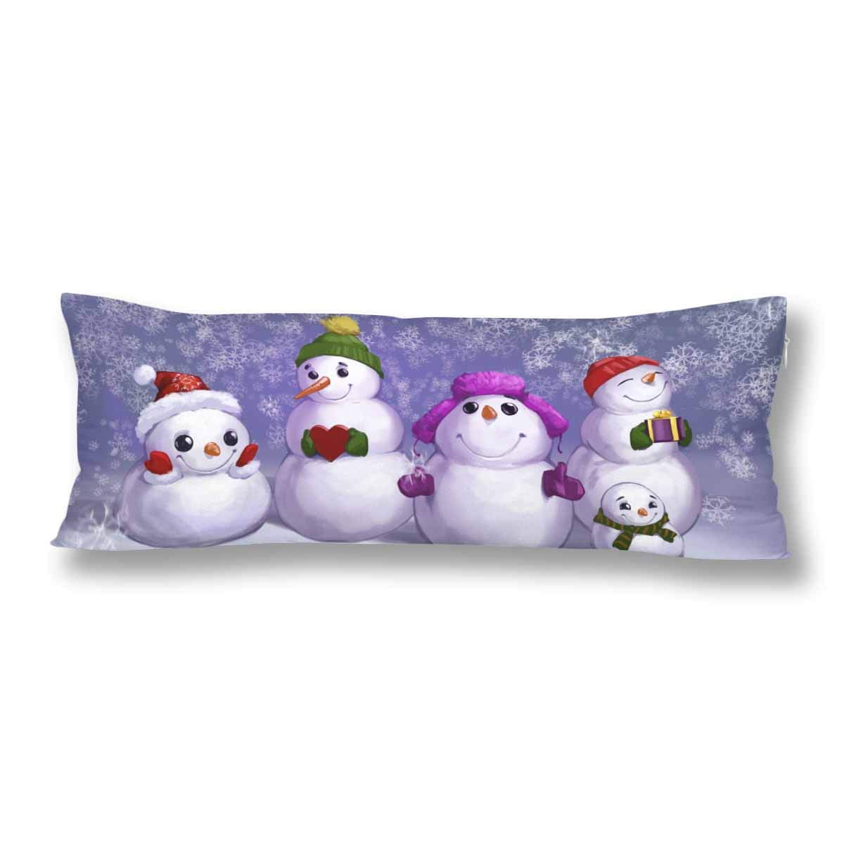 ABPHOTO Funny Snowmen Standing in Group Winter Christmas Body Pillow ...