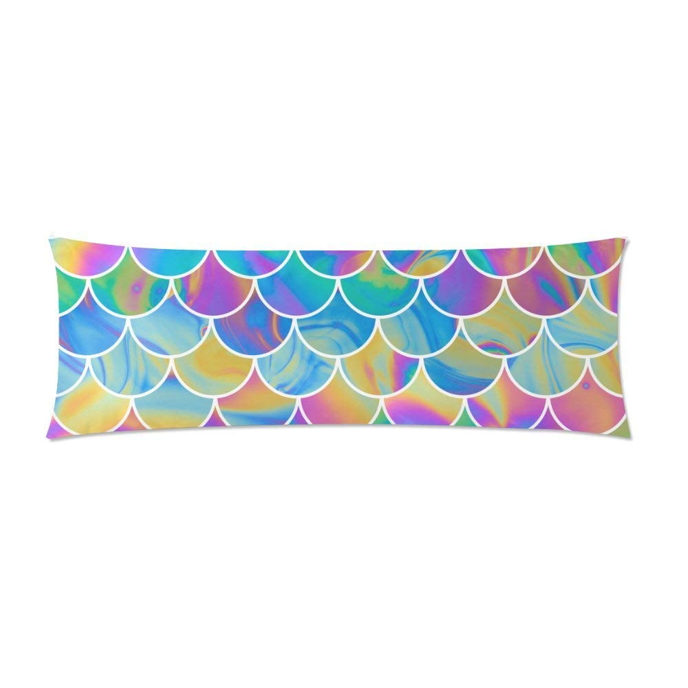 ABPHOTO Mermaid Scales Body Pillow Covers Pillowcase Throw Pillows ...