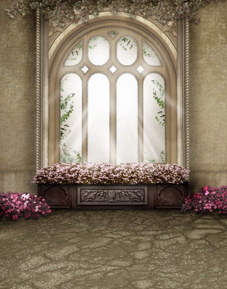 ABPHOTO Polyester 5x7ft 3D Vision Wall Window Floor Interior Room Scene ...
