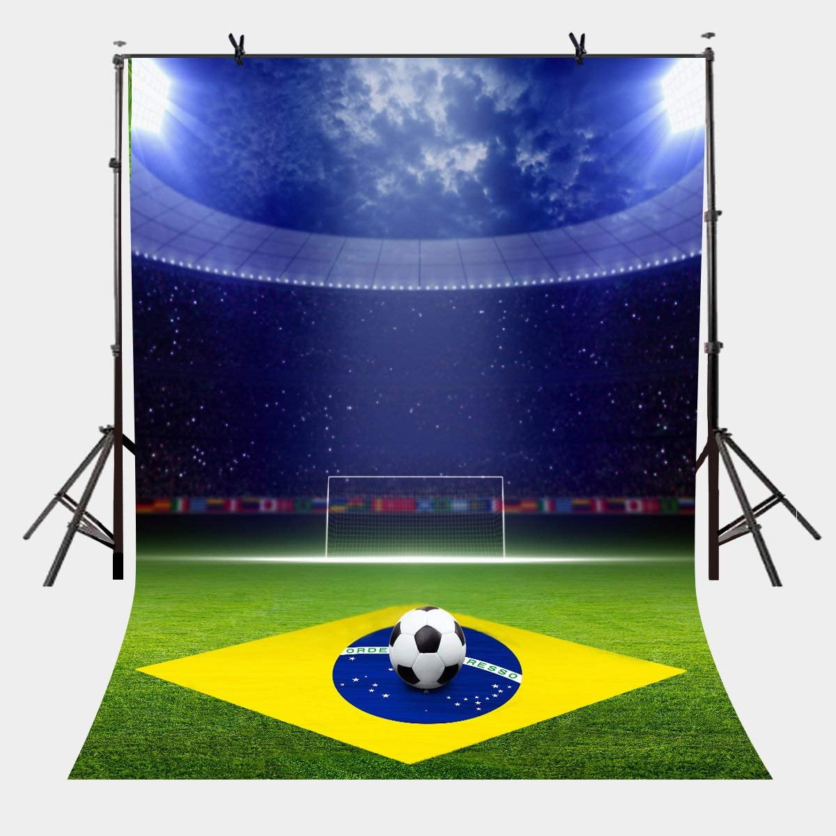 ABPHOTO Polyester 5x7ft Backdrop Bright Football Field Photography ...