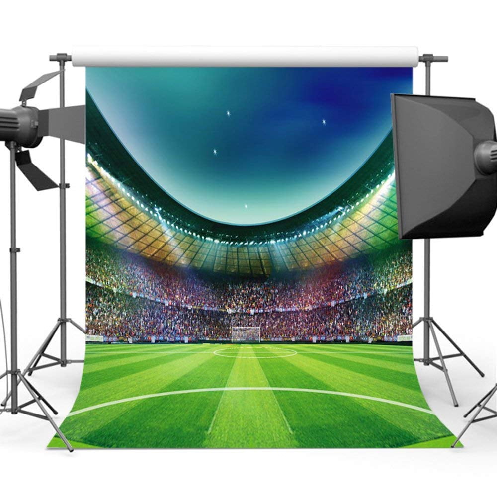 ABPHOTO Polyester 5x7ft Backdrops Modern Football Field Photography ...