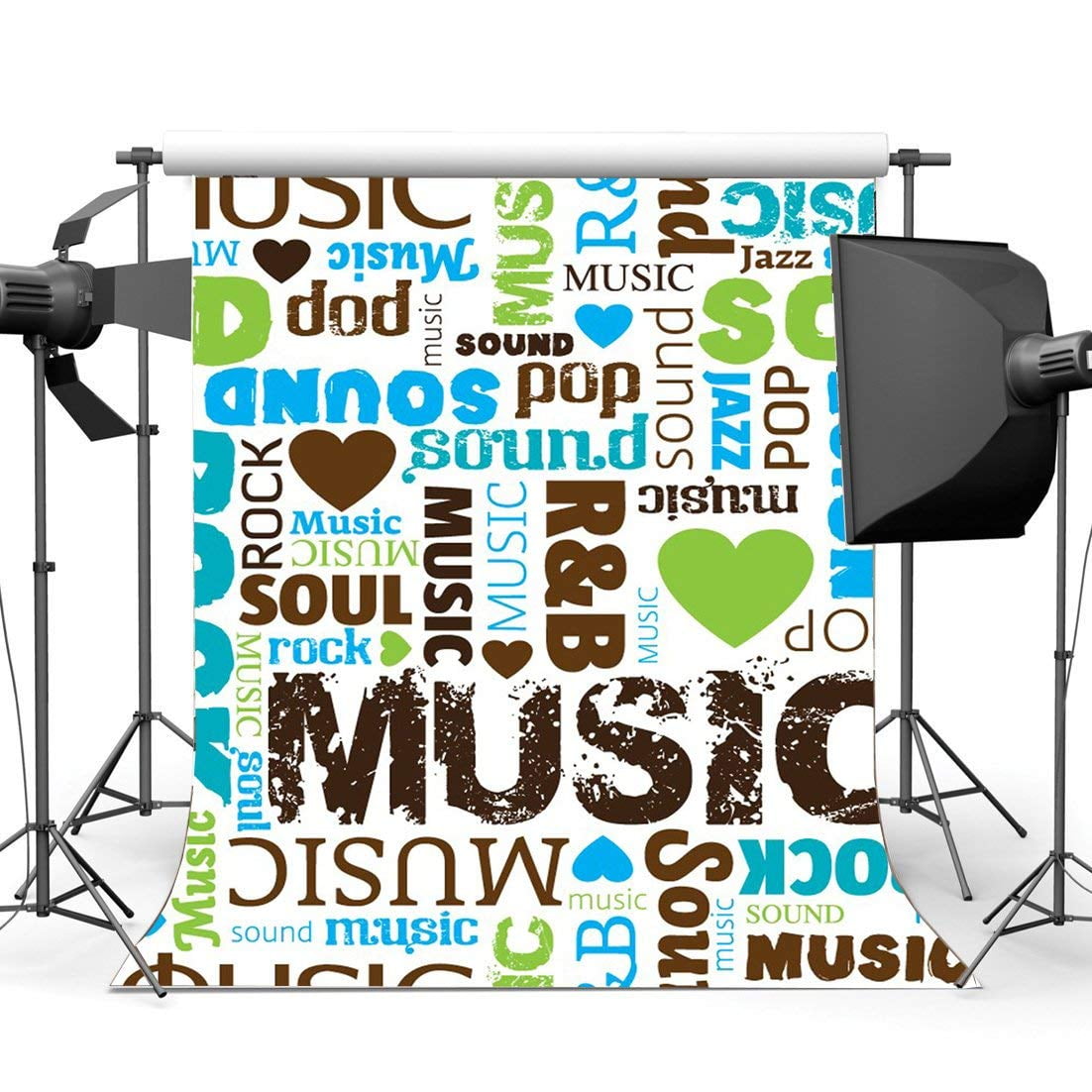 ABPHOTO Polyester 5x7ft Band Concert Backdrop Alphabet Letters ...
