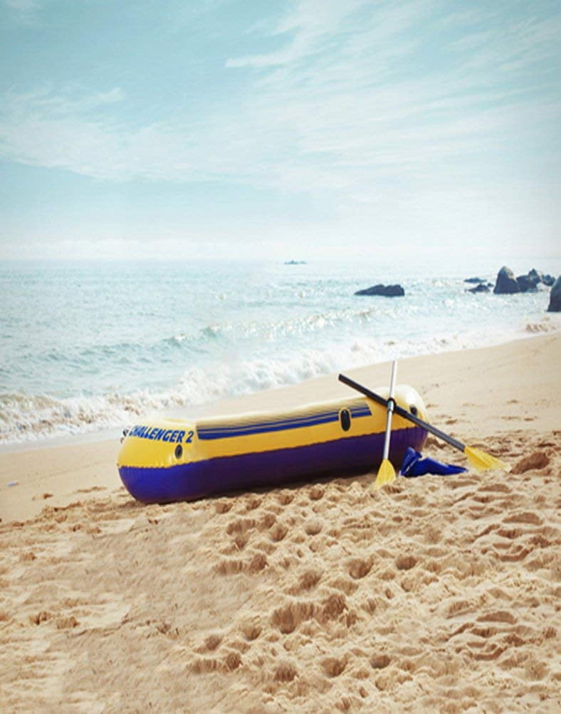 ABPHOTO Polyester 5x7ft Beach Sea Boat Photography Backdrops Photo ...