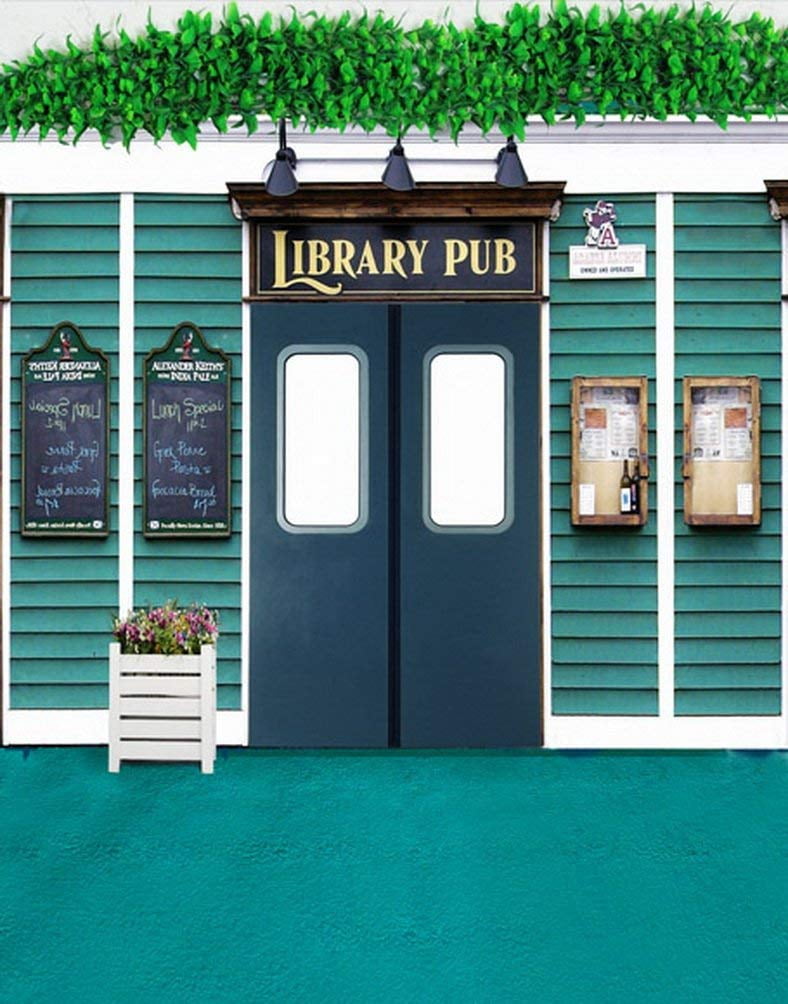 ABPHOTO Polyester 5x7ft Blue House Pub Photography Backdrops Photo ...