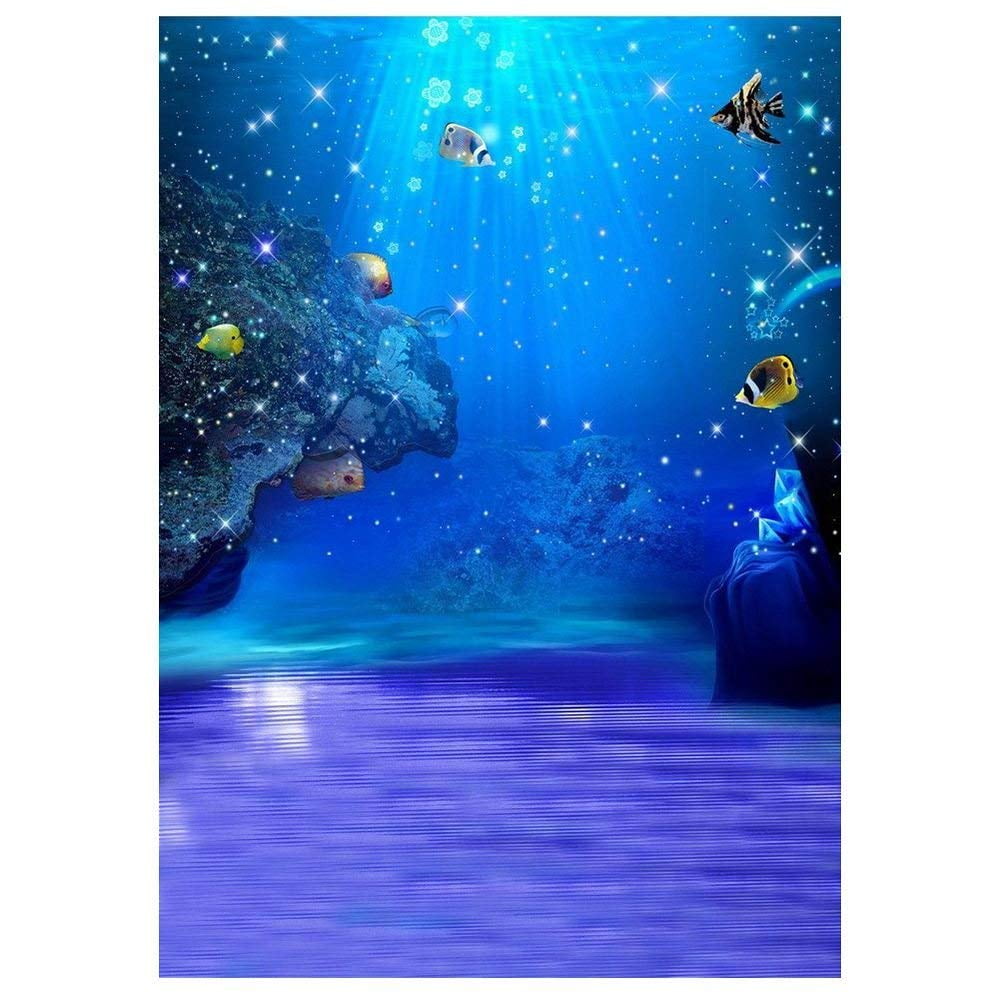 ABPHOTO Polyester 5x7ft Blue Sea Ocean The Underwater World ...