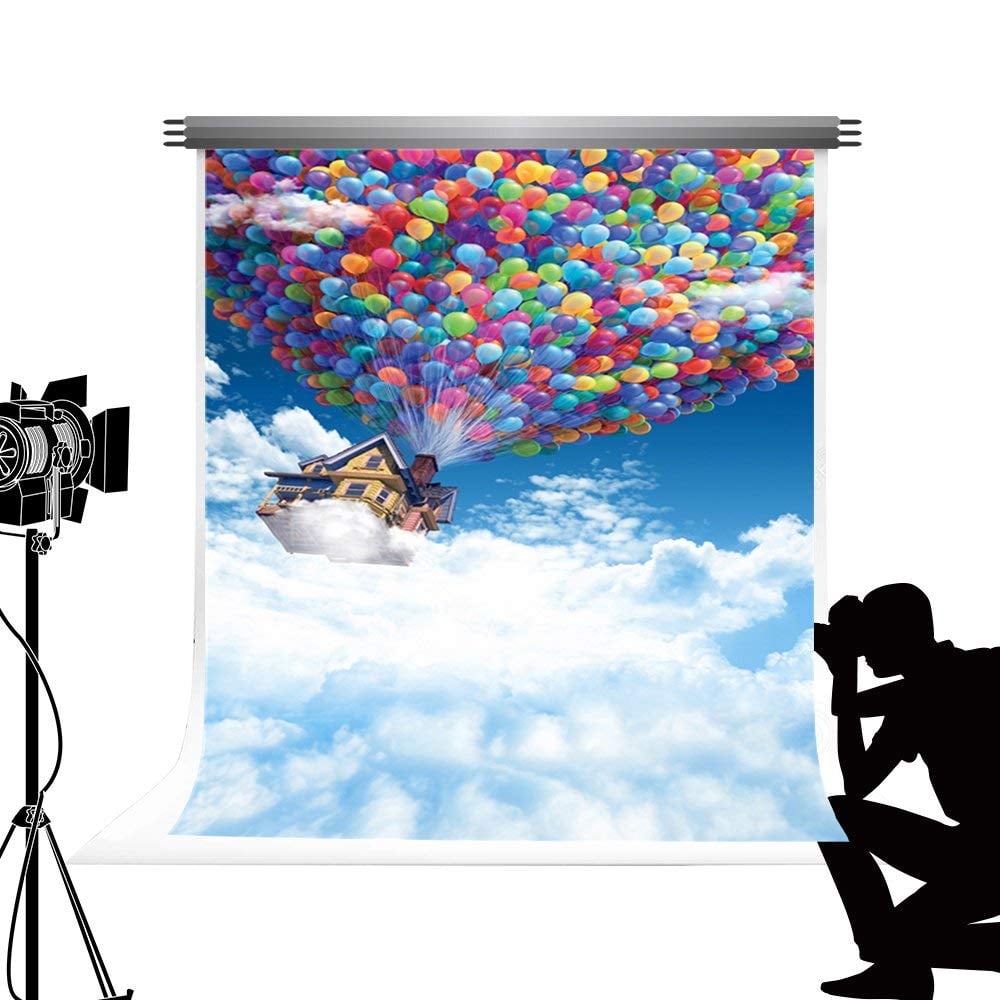ABPHOTO Polyester 5x7ft Blue Sky Backdrops Fantasy Balloons New Photo ...