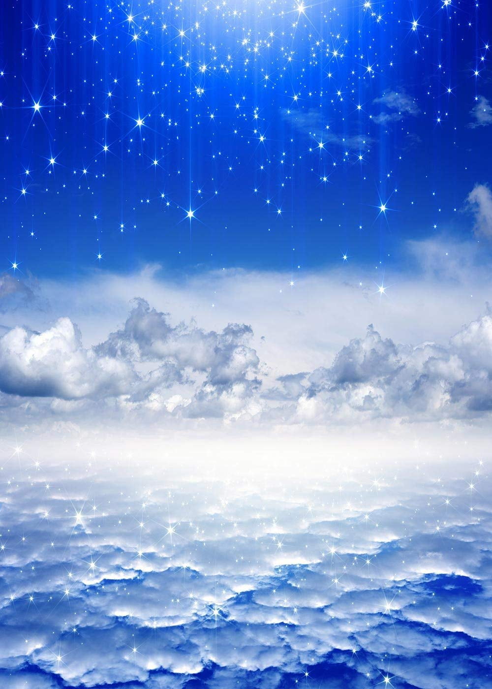 ABPHOTO Polyester 5x7ft Blue Starry Sky Backdrop Glitter Baby Shinny ...