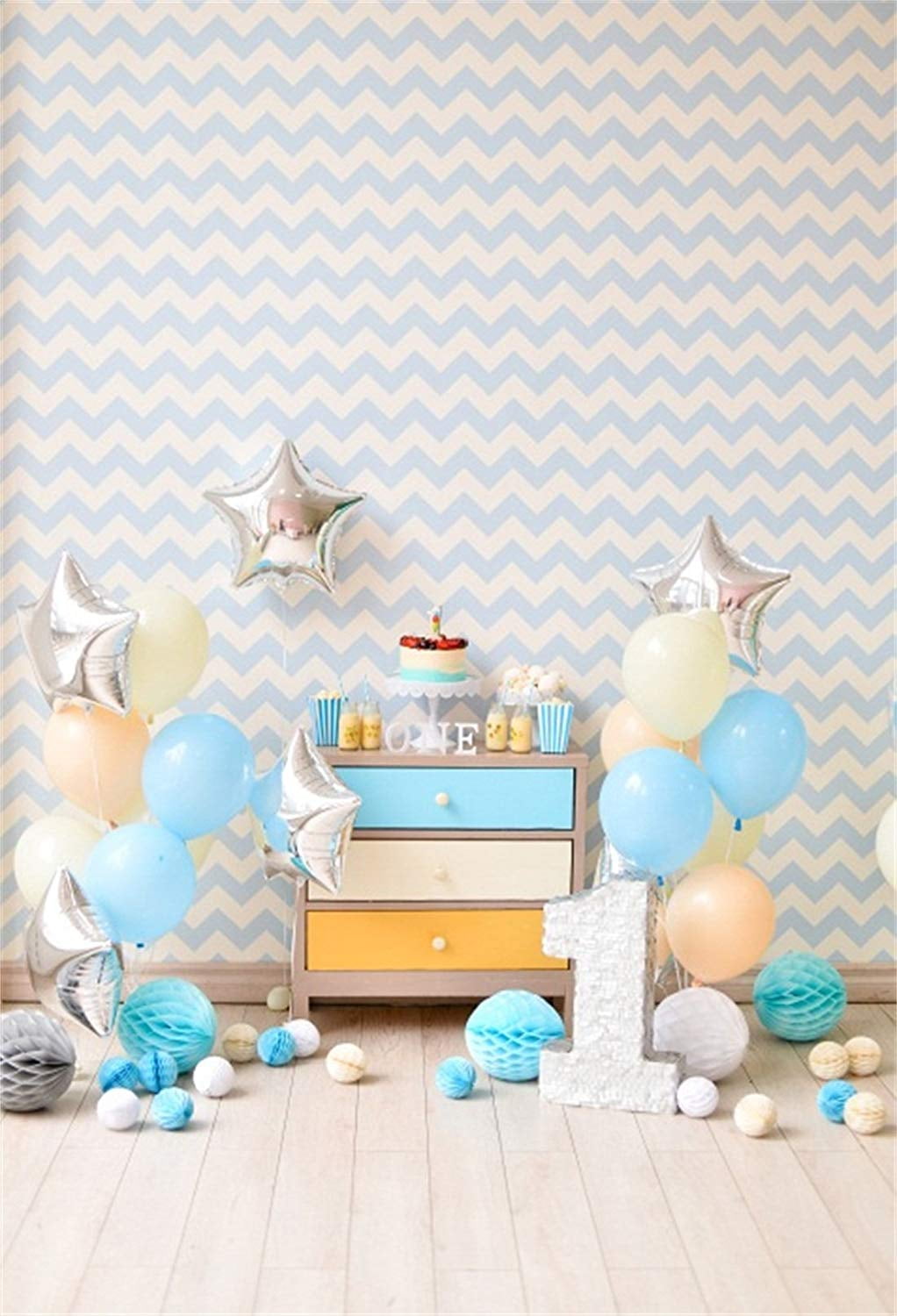 ABPHOTO Polyester 5x7ft Cake Smash Backdrop Boy 1st Birthday Backdrops ...
