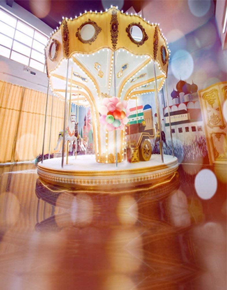 ABPHOTO Polyester 5x7ft Carousel Photography Backdrops Photo Props ...