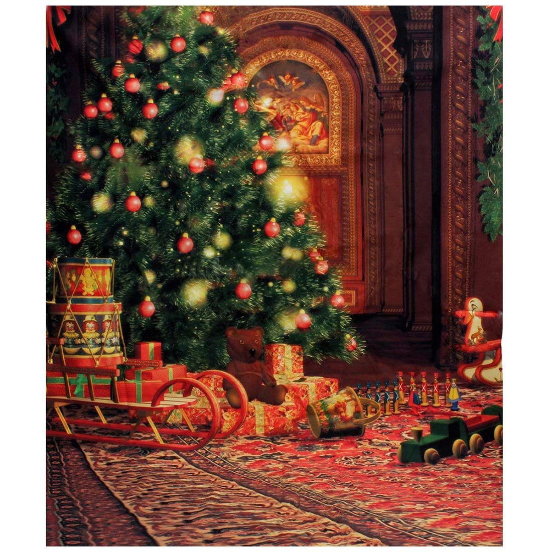 ABPHOTO Polyester 5x7ft Christmas Tree Carpet Photography Backdrop ...