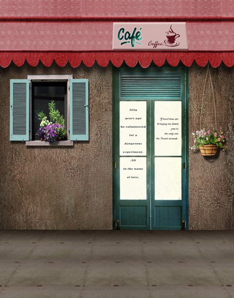 ABPHOTO Polyester 5x7ft Coffee Store Photography Backdrops Photo Props ...