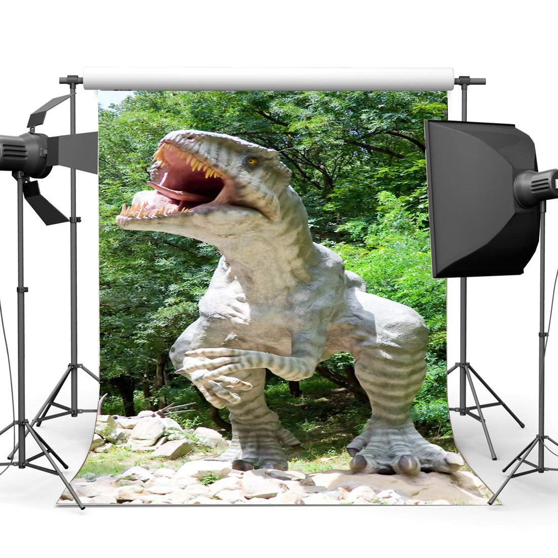 ABPHOTO Polyester 5x7ft Dinosaur Backdrop Jurassic Period Jungle Forest ...