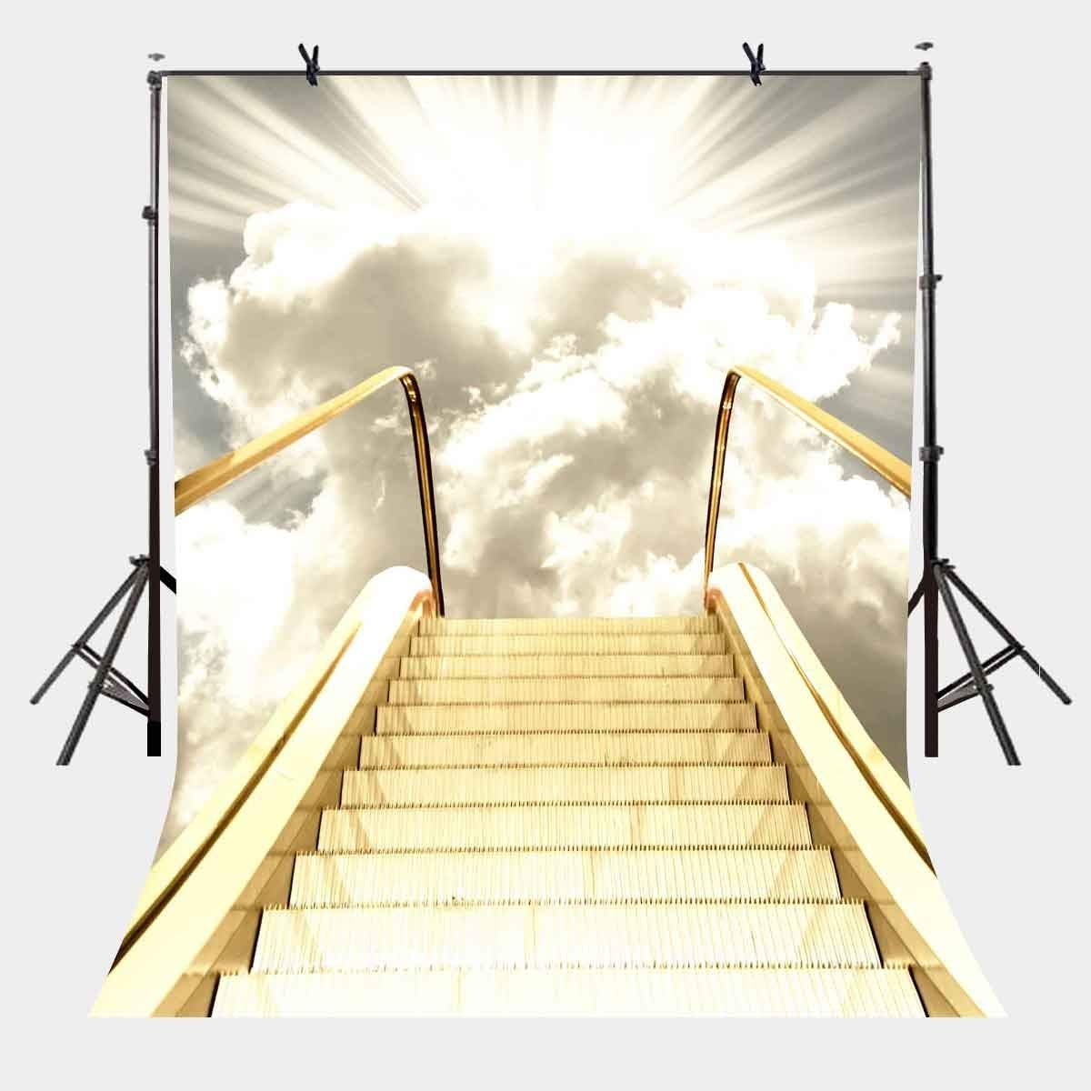 ABPHOTO Polyester 5x7ft Escalator Backdrop Sunny Luxury Gold Escalator ...
