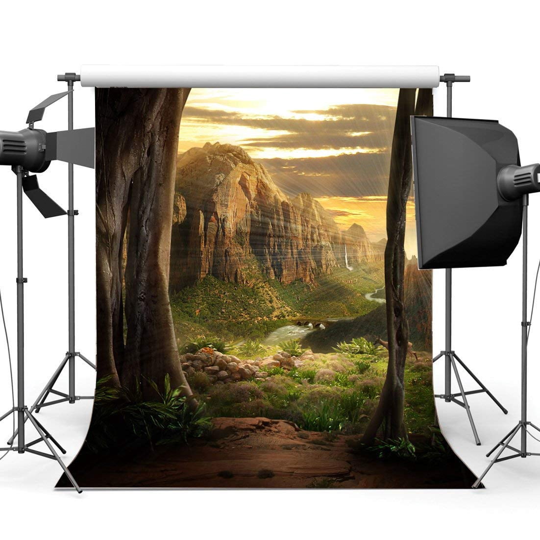 ABPHOTO Polyester 5x7ft Fairytale Backdrop Dreamy Cascade Backdrops ...
