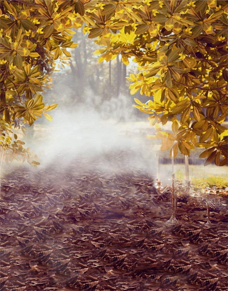 ABPHOTO Polyester 5x7ft Fall Yellow Leaves Photography Backdrops Photo ...