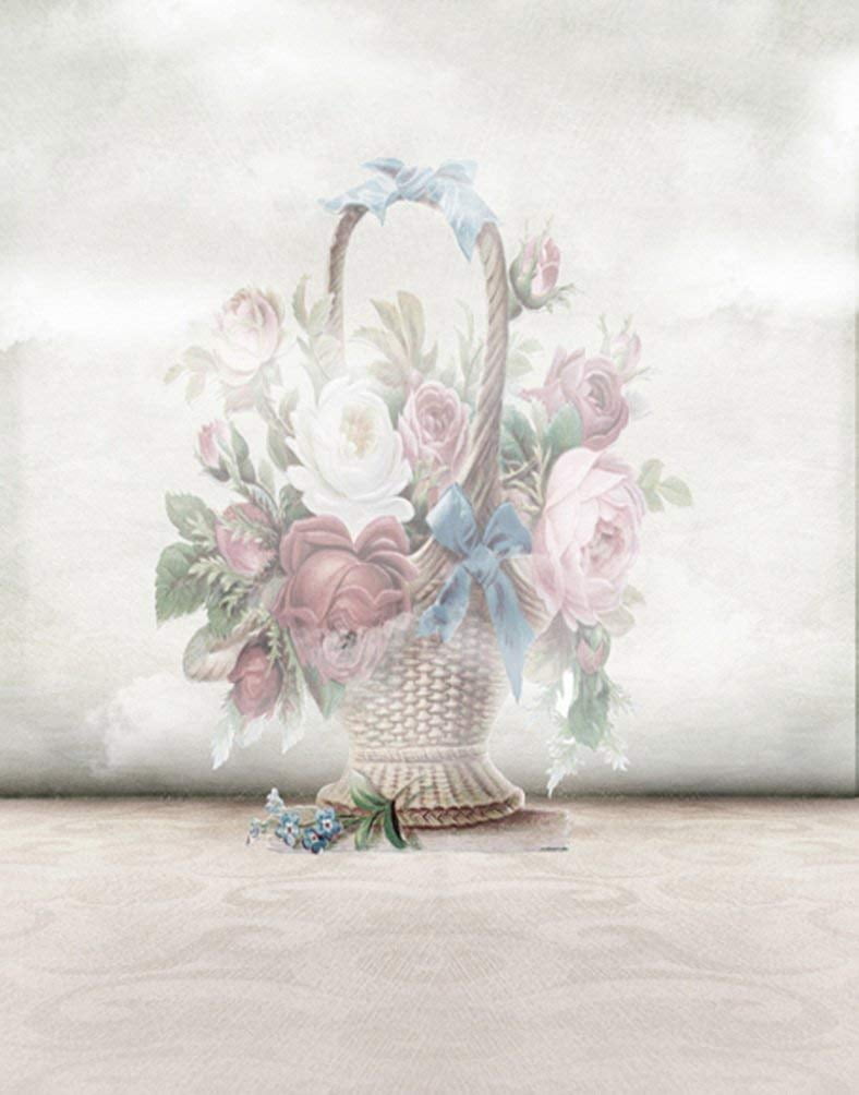 ABPHOTO Polyester 5x7ft Flowers Baskets Photography Backdrops Photo ...