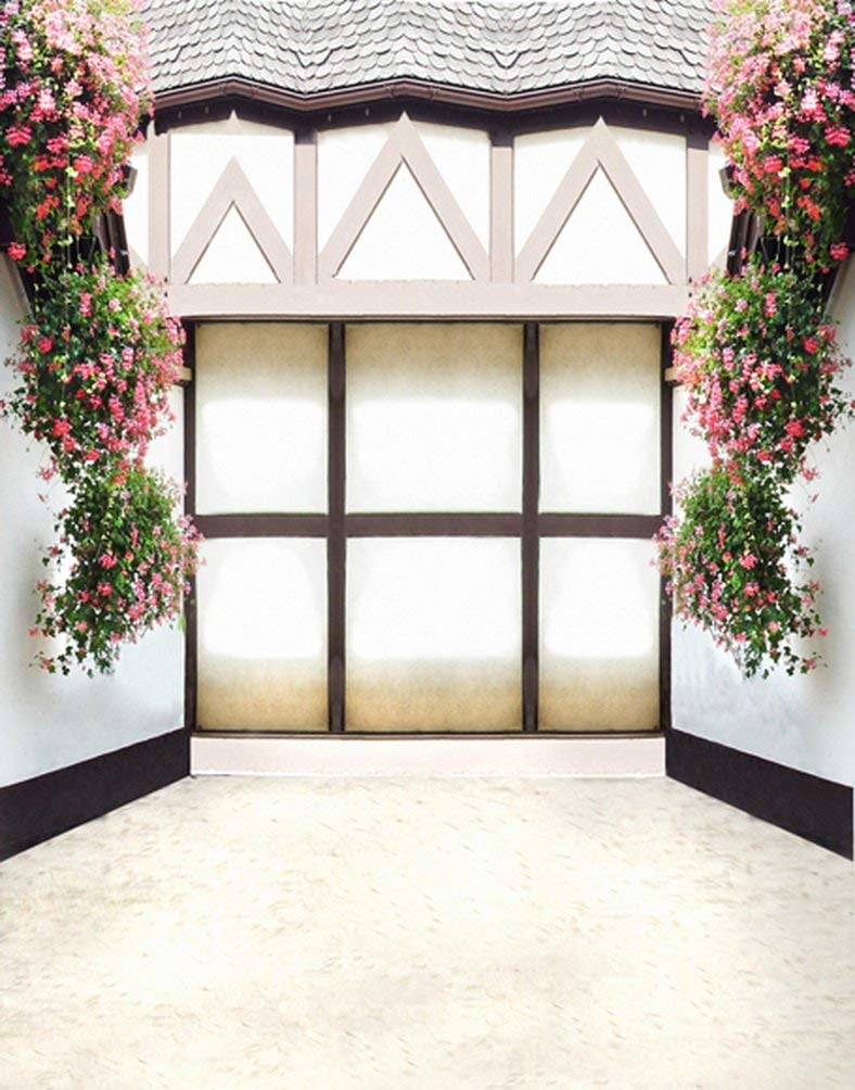 ABPHOTO Polyester 5x7ft Flowers Building Photography Backdrops Photo ...