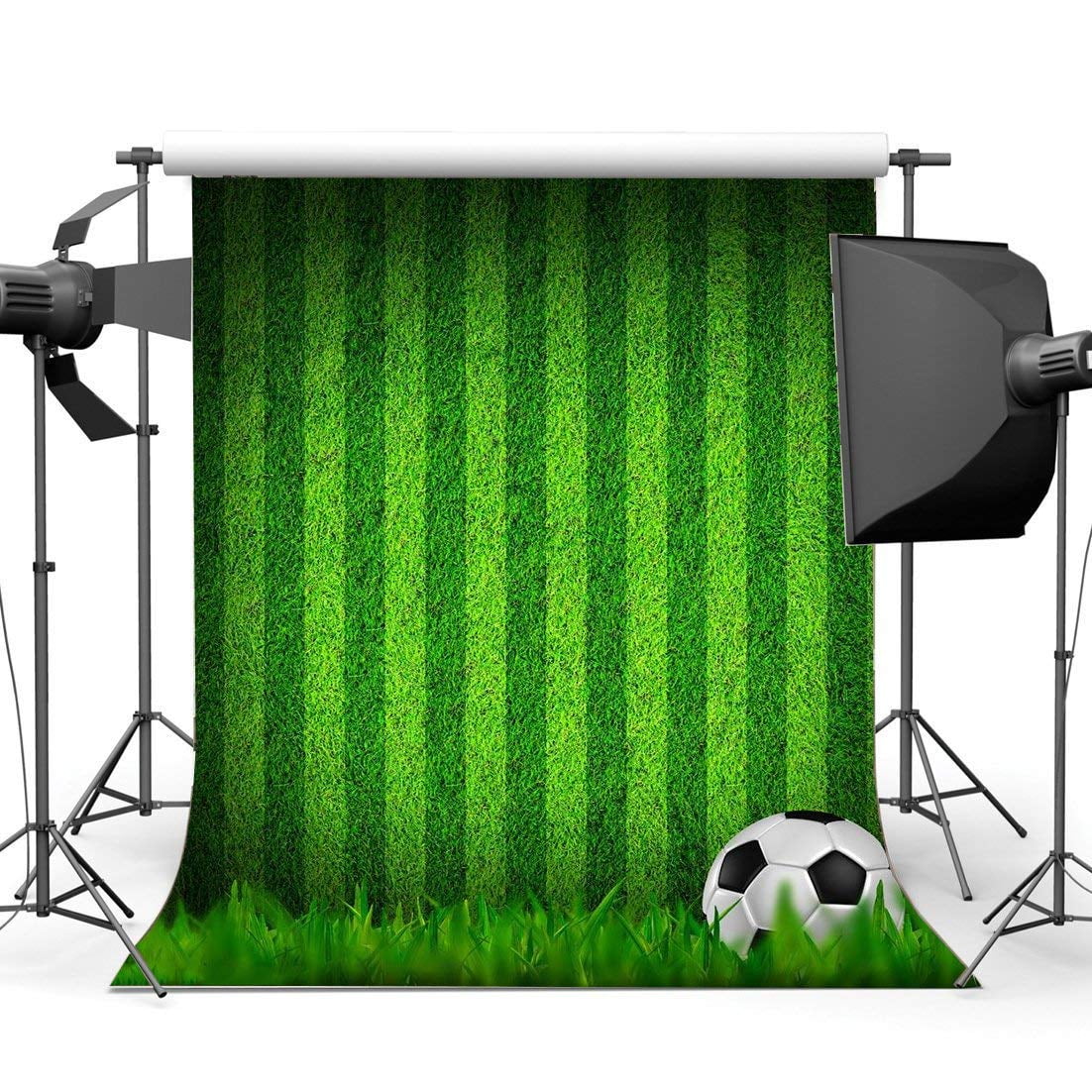 ABPHOTO Polyester 5x7ft Football Backdrop Indoor Stadium Green Grass ...