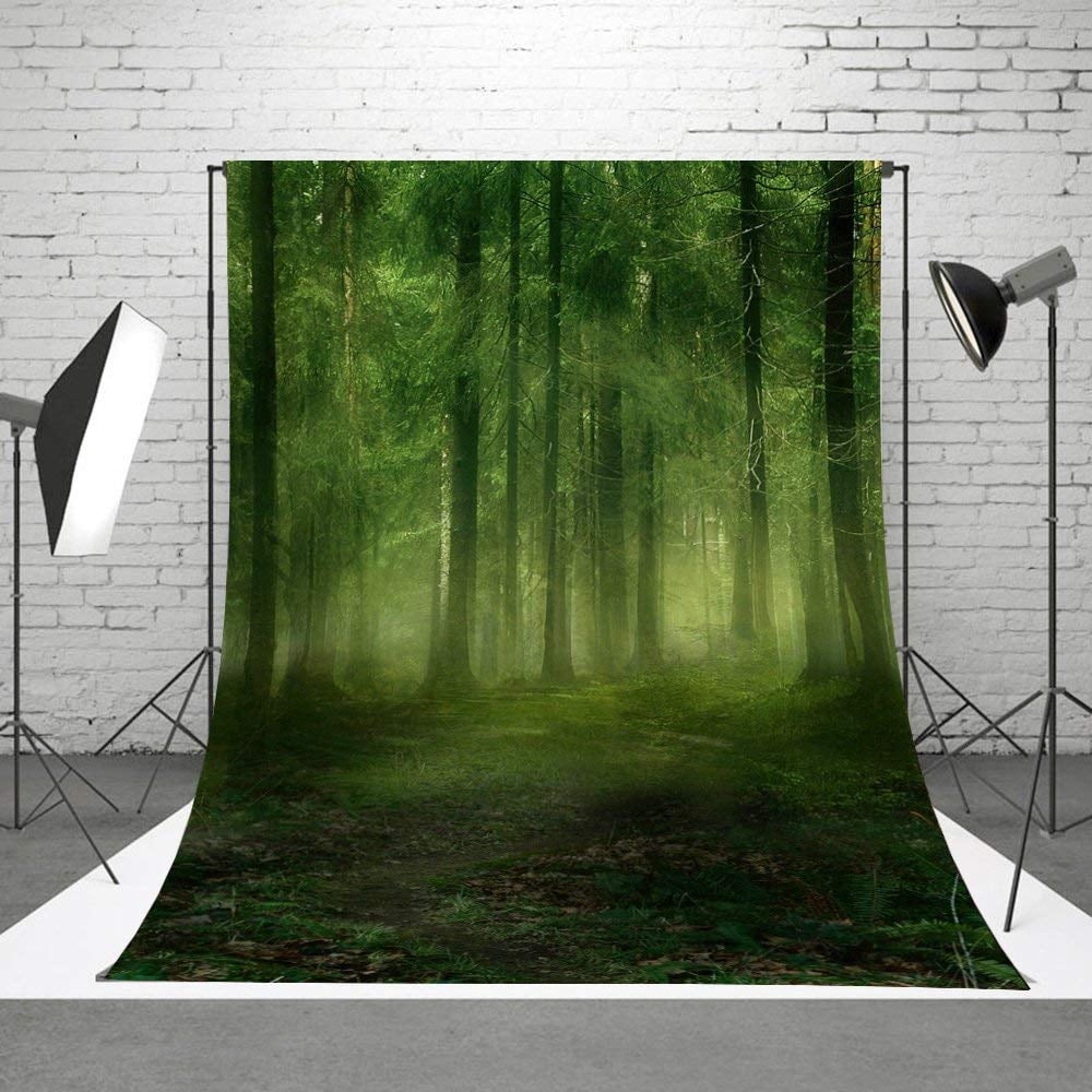 ABPHOTO Polyester 5x7ft Forest Cloth Photo Backdrops Studio Background ...
