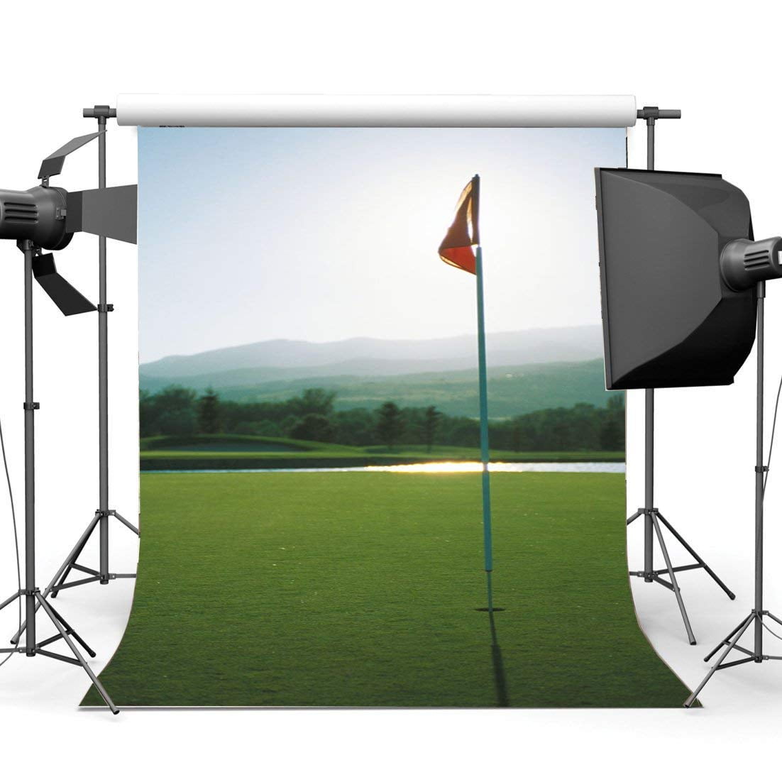 ABPHOTO Polyester 5x7ft Golf Course Backdrop Jungle Forest Backdrops ...