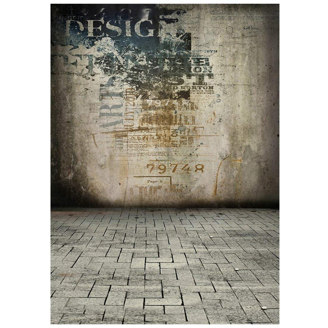 ABPHOTO Polyester 5x7ft Gray Photography Backdrops Graffiti Wall ...