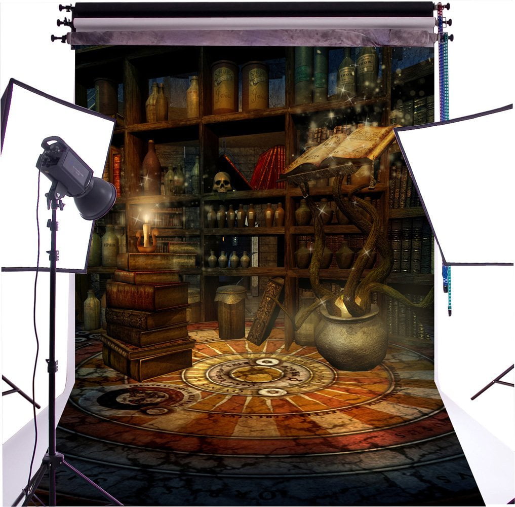 ABPHOTO Polyester 5x7ft Halloween Witch Den Backdrop Photography ...