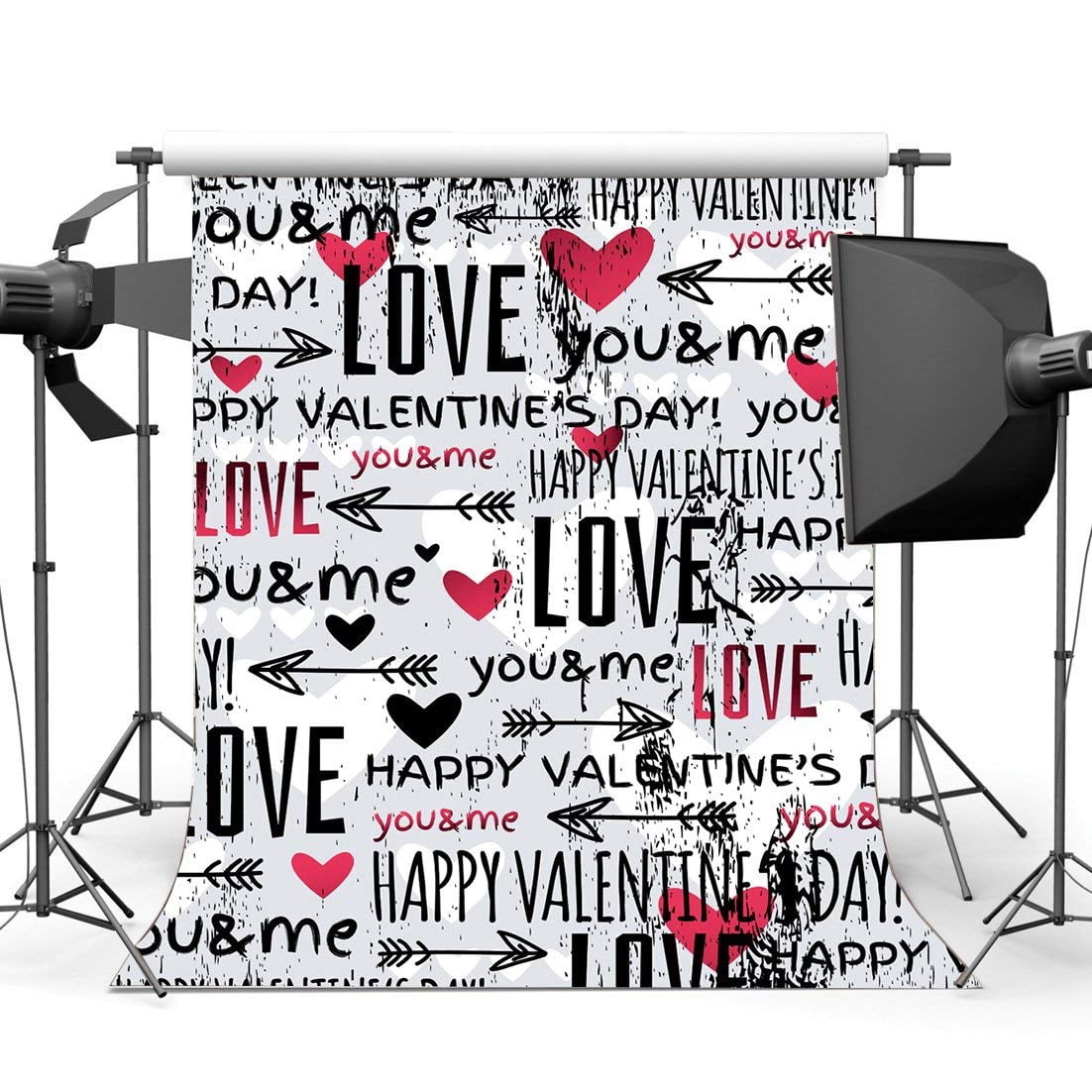 ABPHOTO Polyester 5x7ft Happy Valentine's Day Backdrop Sweet Love You ...