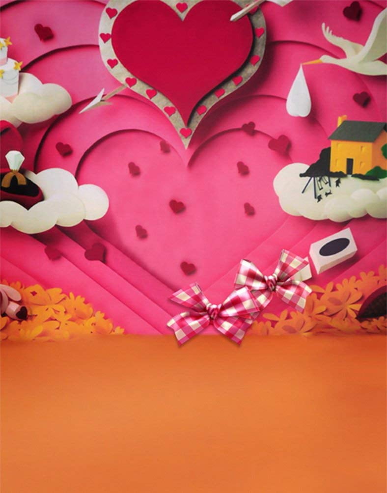 ABPHOTO Polyester 5x7ft Heart Love Photography Backdrops Photo Props ...