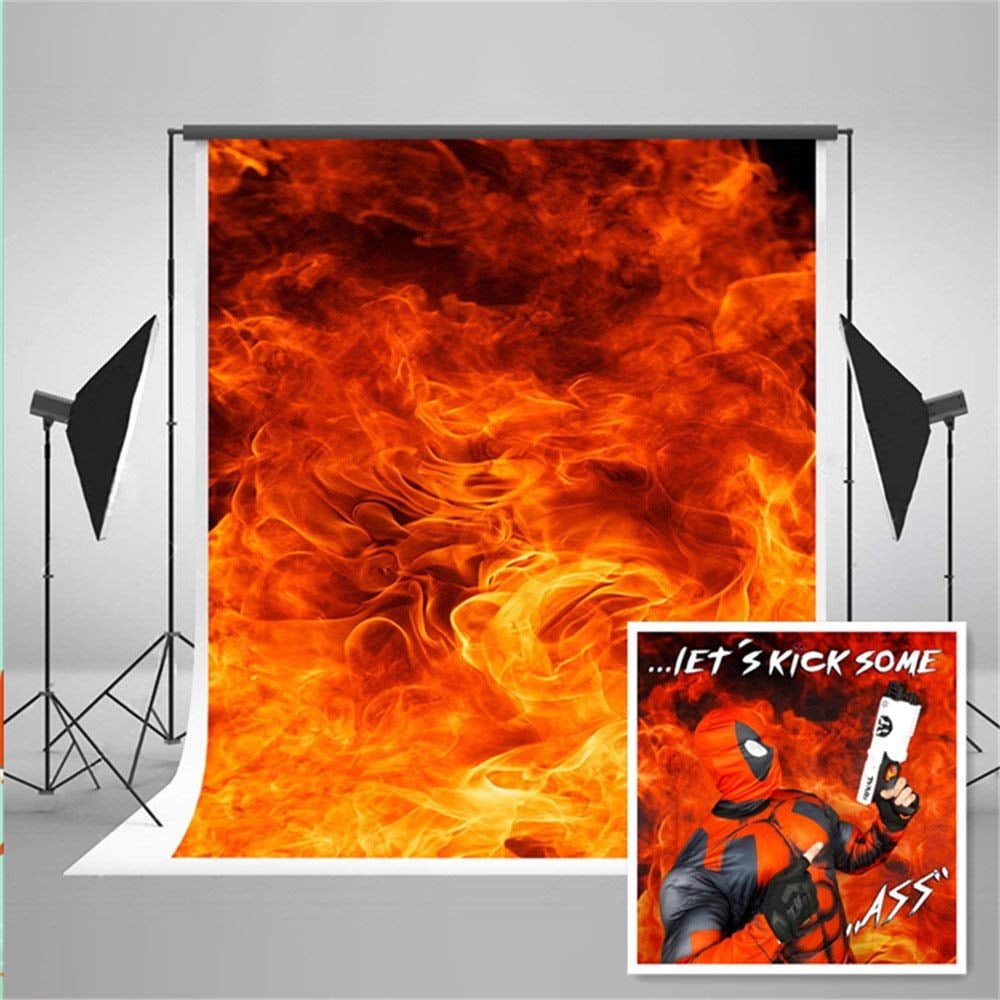 ABPHOTO Polyester 5x7ft Hot Fire Backdrops Flame Textured Background ...