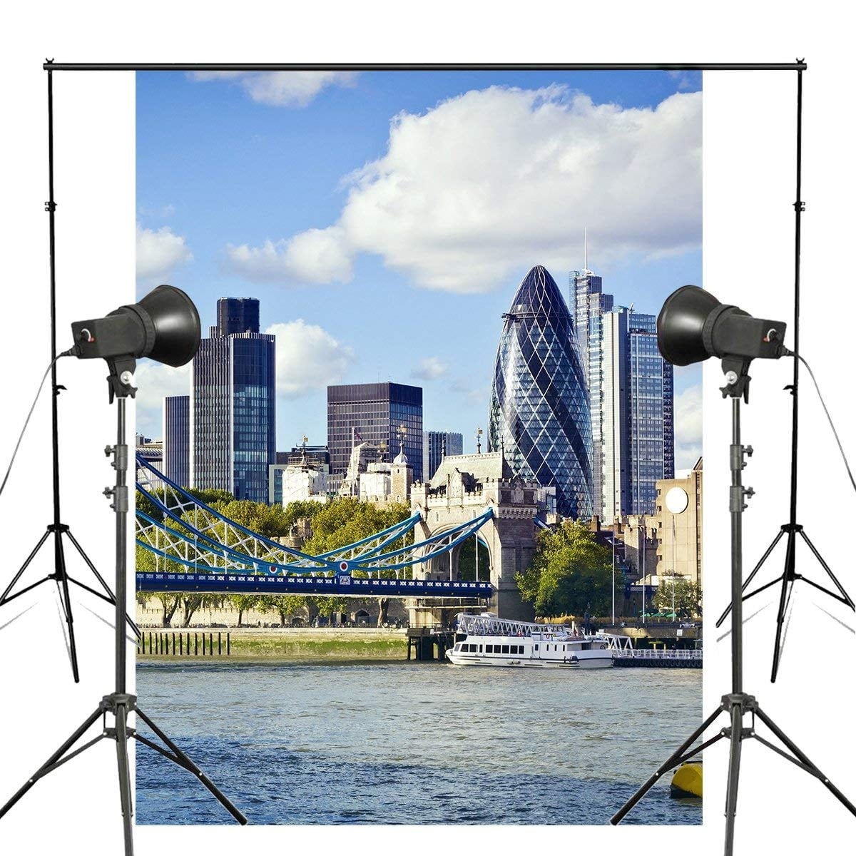 ABPHOTO Polyester 5x7ft London Tower Bridge Photography Background Blue ...