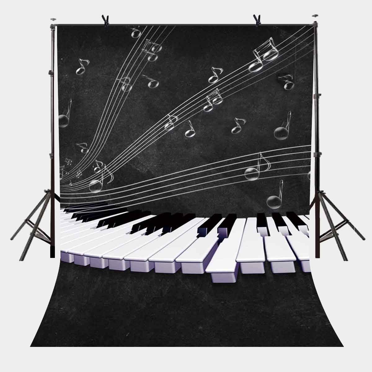 ABPHOTO Polyester 5x7ft Photo Backdrops, Music Theme with Piano Keys ...
