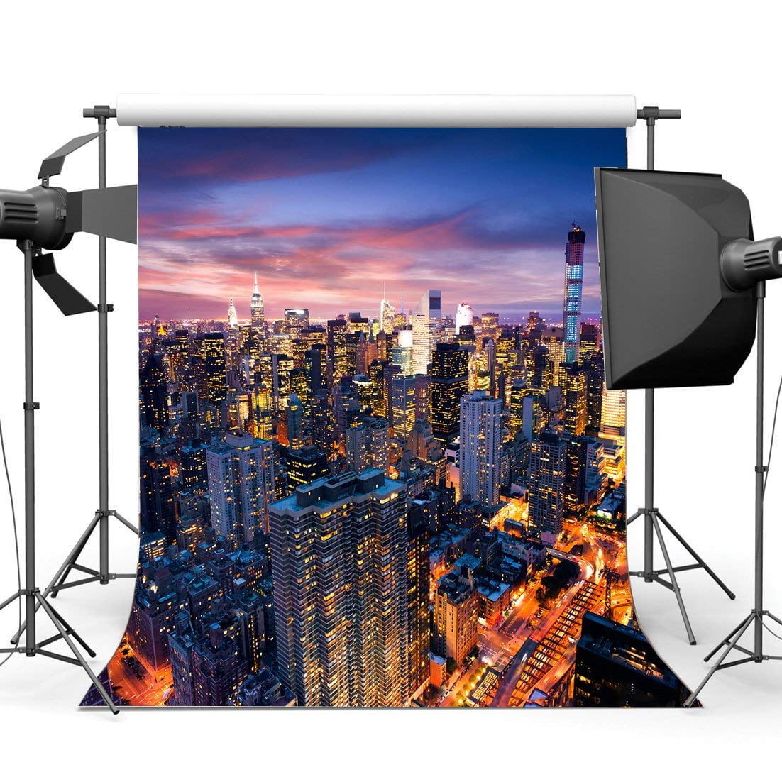 ABPHOTO Polyester 5x7ft New York City Night View Backdrop Skyscraper ...