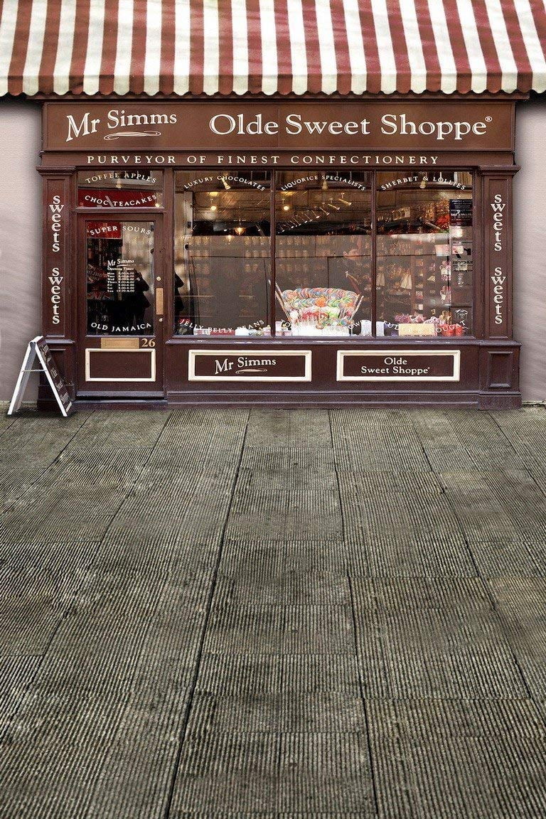 ABPHOTO Polyester 5x7ft Old Sweet Candy Shop Street Scene Exterior ...